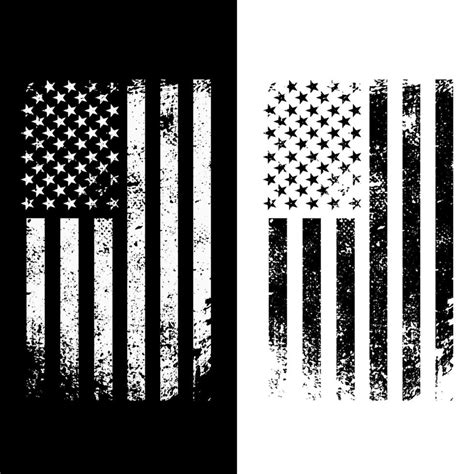 American Flag Disstressed Vector Black And White 4236293 Vector Art At