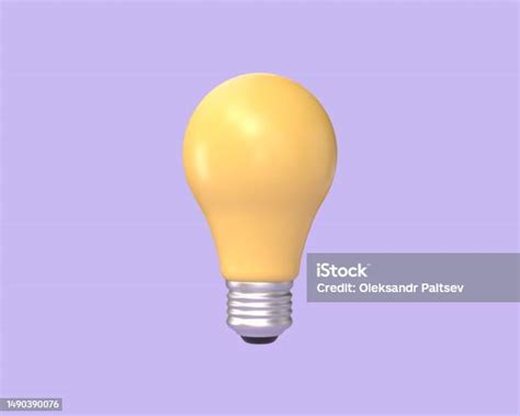 만화 스타일의 3d 전구 아이콘입니다 창의적인 아이디어 개념입니다 보라색 배경에 격리된 그림 3d 렌더링 0명에 대한 스톡 사진 및 기타 이미지 Istock
