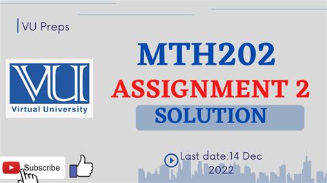 MTH202 Assignment 2 Solution Fall 2022 YouTube