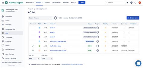 List View For Jira Cloud Aldeva Digital