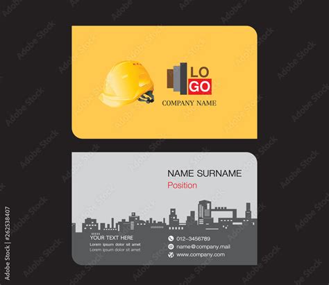 Business Card Template Engineer Name Card Stock Vector Adobe Stock