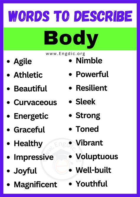 20 Best Words To Describe Body Adjectives For Body Engdic