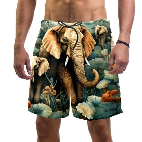 Quick Dry Surfing Beach Shorts With Mesh Lining Elephant Summer Surf