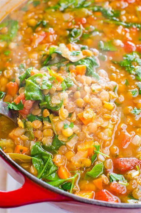Lentil Spinach Soup Easy Italian Recipe Ifoodreal