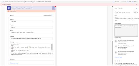Unauthorized Error When Sending A Flow Bot Message In Teams R