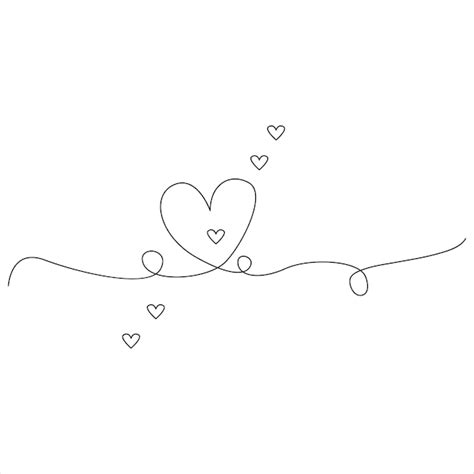Desenho Contínuo De Uma Linha De Coração E Sinal De Amor Linha Arte