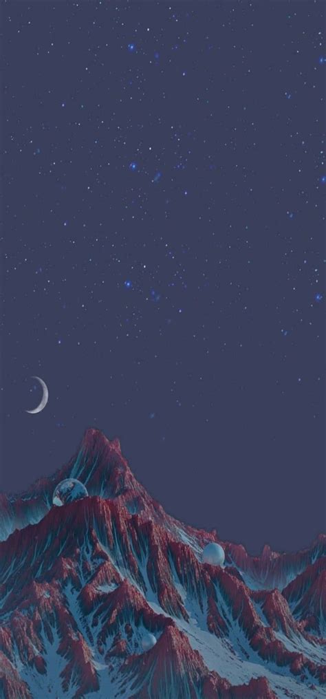 Download Starry Night Mountain Scape Wallpaper