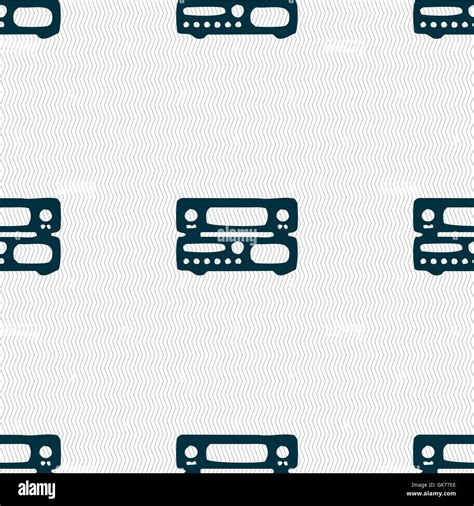 Radio Receiver Amplifier Icon Sign Seamless Pattern With Geometric Texture Vector Stock