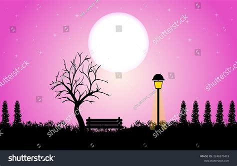 Beautiful Scenery Background Vector Illustration Romantic Stock Vector Royalty Free 2246275419