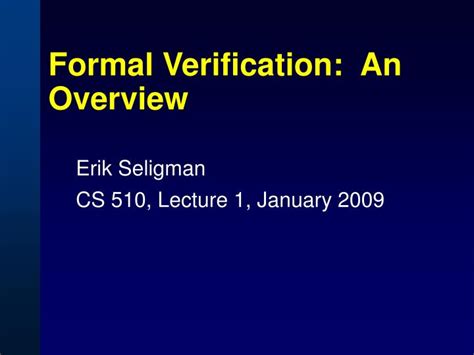 ppt formal verification an overview powerpoint presentation free
