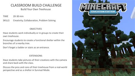 Classroom Build Challenge Build Your Own Treehouse Minecraft