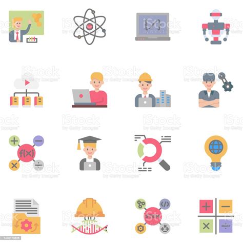 줄기 교육 아이콘 벡터 일러스트 레이 션 교육 과학 기술 공학 수학 건축가에 대한 스톡 벡터 아트 및 기타 이미지 건축가