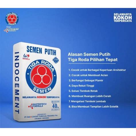 Jual Semen Putih Tiga Roda 1kg Repack Kemasan Ekonomis Shopee Indonesia