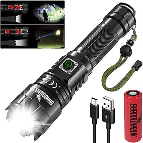 Shadowhawk Flashlight Rechargeable Tactical Flashlight 250000 Lumens