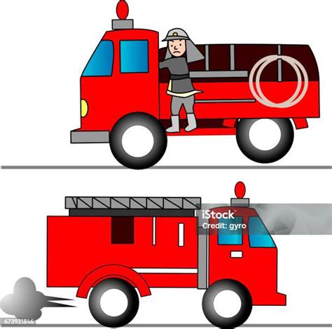 消防車向量圖形及更多插圖圖片 插圖 橫向 汽車 Istock