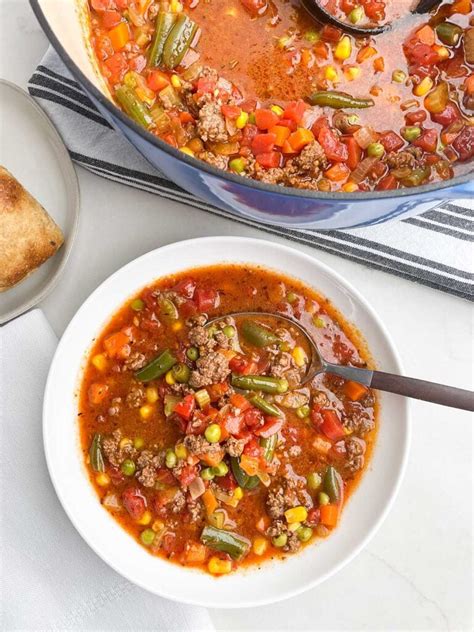 Easy Ground Beef Vegetable Soup Midwestern Homelife