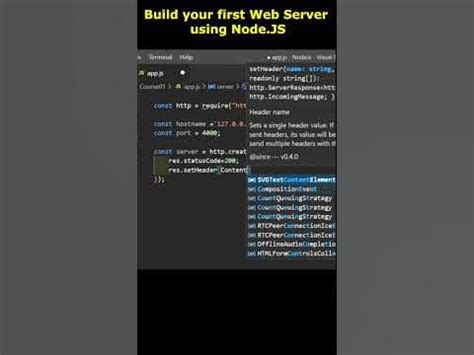 First Node.js Web Server | Node.js Tutorial for Beginners #nodejs - YouTube