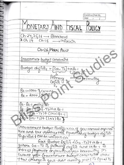 Unit 4 Fiscal Monetary Policy Ch 24 25 26 Blanchard Notes Pdf