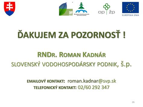 PPT RNDr Roman Kadnár Slovenský vodohospodársky podnik š p PowerPoint Presentation ID 4974580