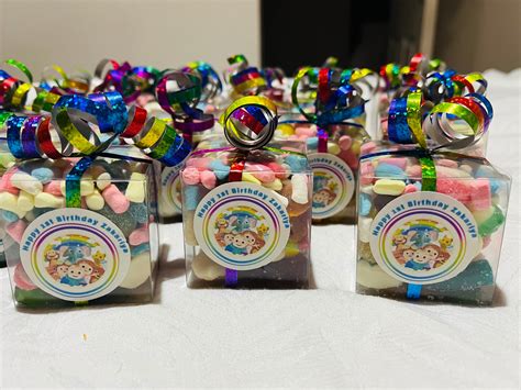Cocomelon Chracter Theme Cube Favour Boxes Personalised Sweet Treat Box