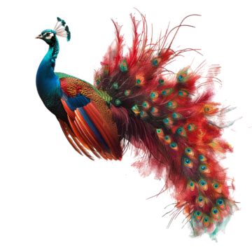 Colorful Peacock With Transparent Background Generative Ai Colorful