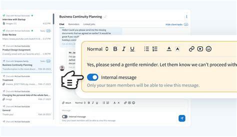 Invisible Teamwork Visible Results Internal Team Messages In Client