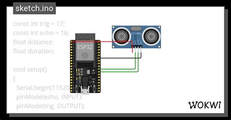 Ultra Sensor Project Wokwi Esp32 Stm32 Arduino Simulator