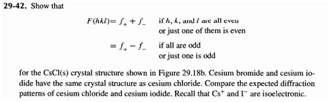 solved 29 42 show that f hkl [ if h k and i are all
