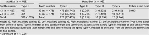 Root Canal Morphology E Vertucci Classification Download Scientific
