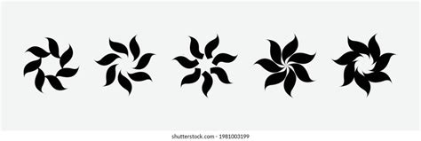 Heptagonal Shape Flower Heptagon Seven Elements Stock Vector Royalty