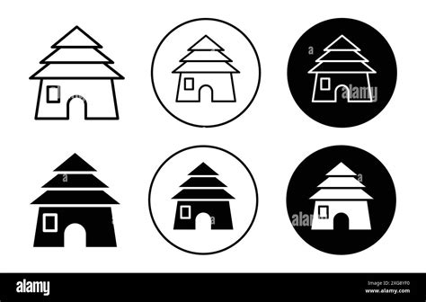 mud hut icon vector logo set collection for web app ui stock vector