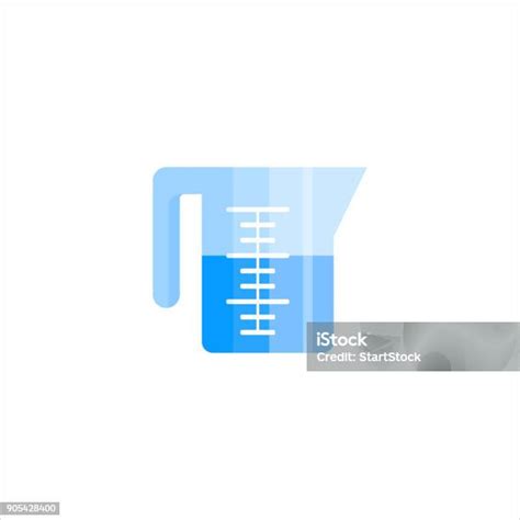 Het Meten Van Cup Platte Pictogram Logo Geïsoleerd Op Een Witte