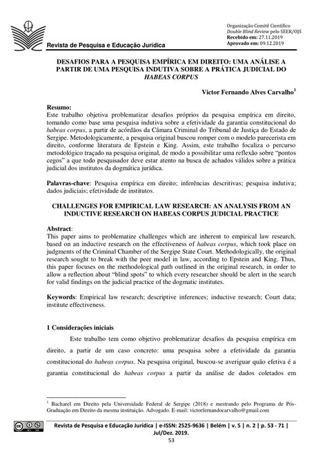 PDF Desafios para a pesquisa empírica em direito uma análise a