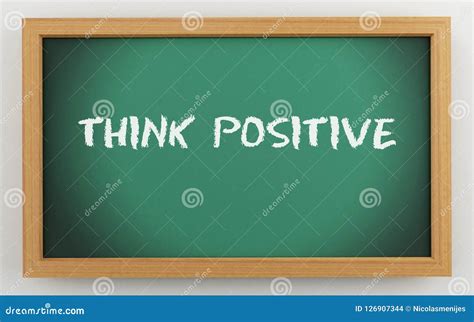 3d Chalkboard With Think Positive Text Stock Illustration