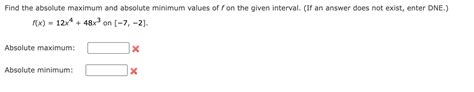 Find The Absolute Maximum And Absolute Minimum Values