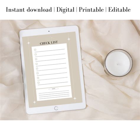 Check List Minimal Check List Digital Check List Printable Check