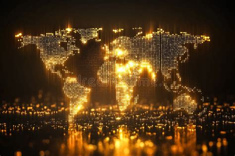 A Vibrant World Map Emerges From Glowing Binary Code Showcasing Stunning Digital Art And Tech S
