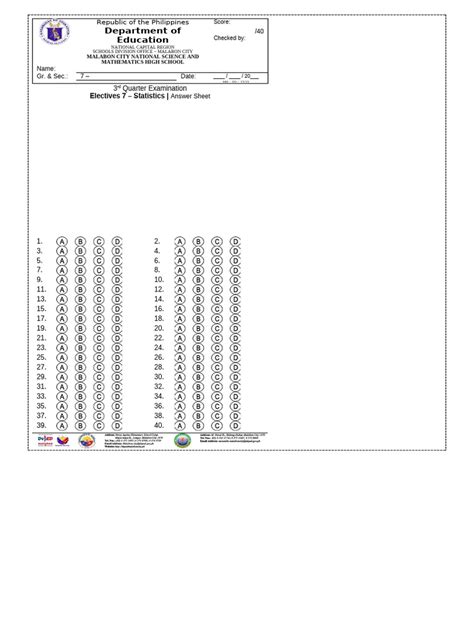 Answer Sheet Format Pdf