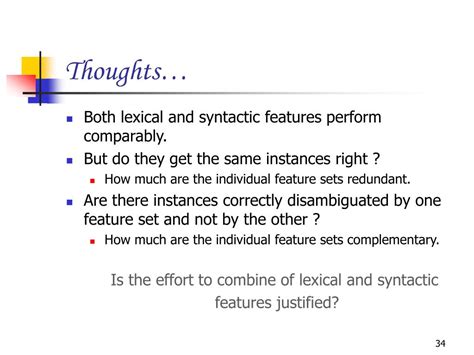 Ppt Combining Lexical And Syntactic Features For Supervised Word Sense Disambiguation