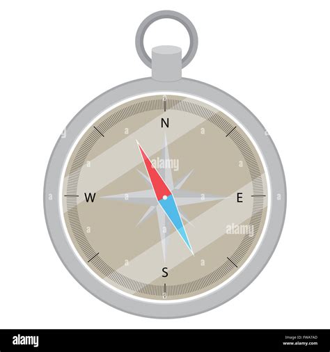 Device Compass Flat Design Compass Icon Navigation Direction And