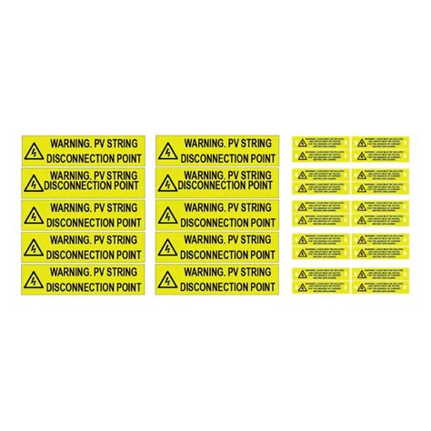 Additional String Solar Label Kit Pv Connections