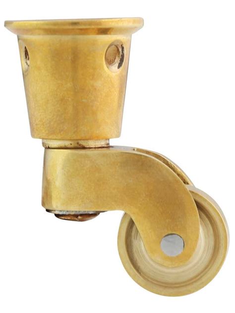 Solid Brass Round Cup Caster With 34 Brass Wheel Brass Furniture