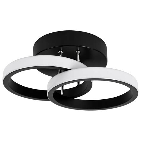 Lampa Sufitowa LED Żyrandol Plafon Natynkowy Nowoczesna Okrągła Czarna