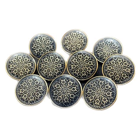 Blue And Golden Circular Designer Plastic Buttons Tdc Labs Private