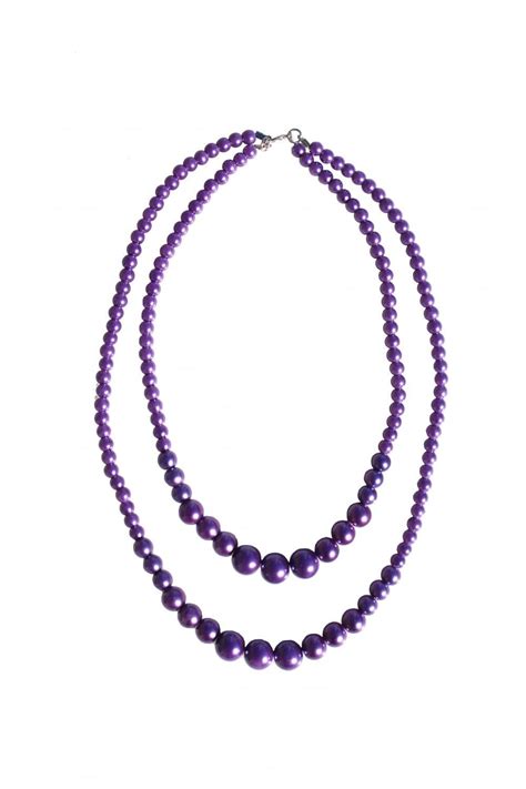 Two Tier Beaded Necklace Purple ⋆ Kayes Aces