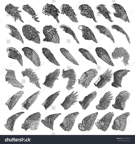 Set Hand Drawn Vintage Etched Woodcut Stock Vector Royalty Free