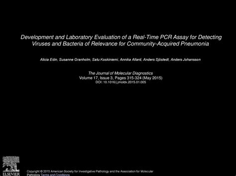 development and laboratory evaluation of a real time pcr assay for