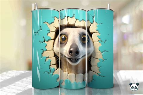 Meerkat 3d Cracked Hole Tumbler Wrap 1 Graphic By Pandastic · Creative