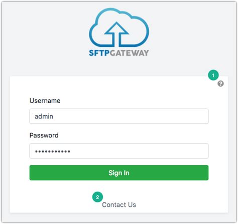 Admin Web Interface Overview SFTP Gateway Support