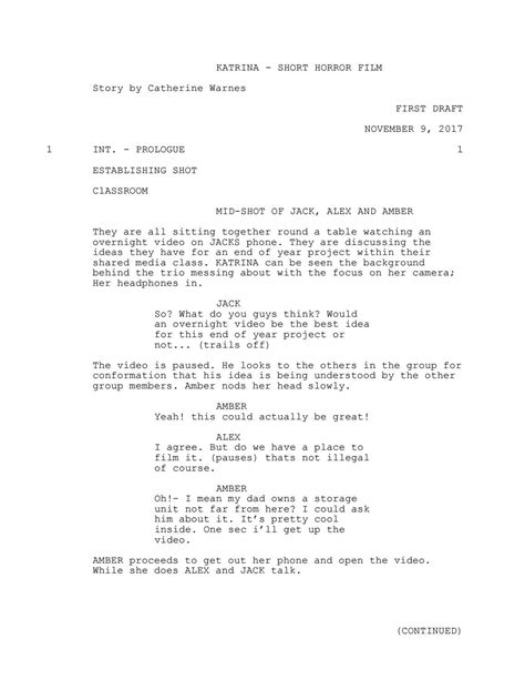 Script Horror Film 1 By Catherine Warnes Issuu